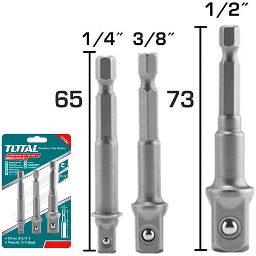 JUEGO DE ADAPTADORES PARA COPAS DE 1/4" (1/4"-3/8"-1/2") X 3PZS (TOTAL ...