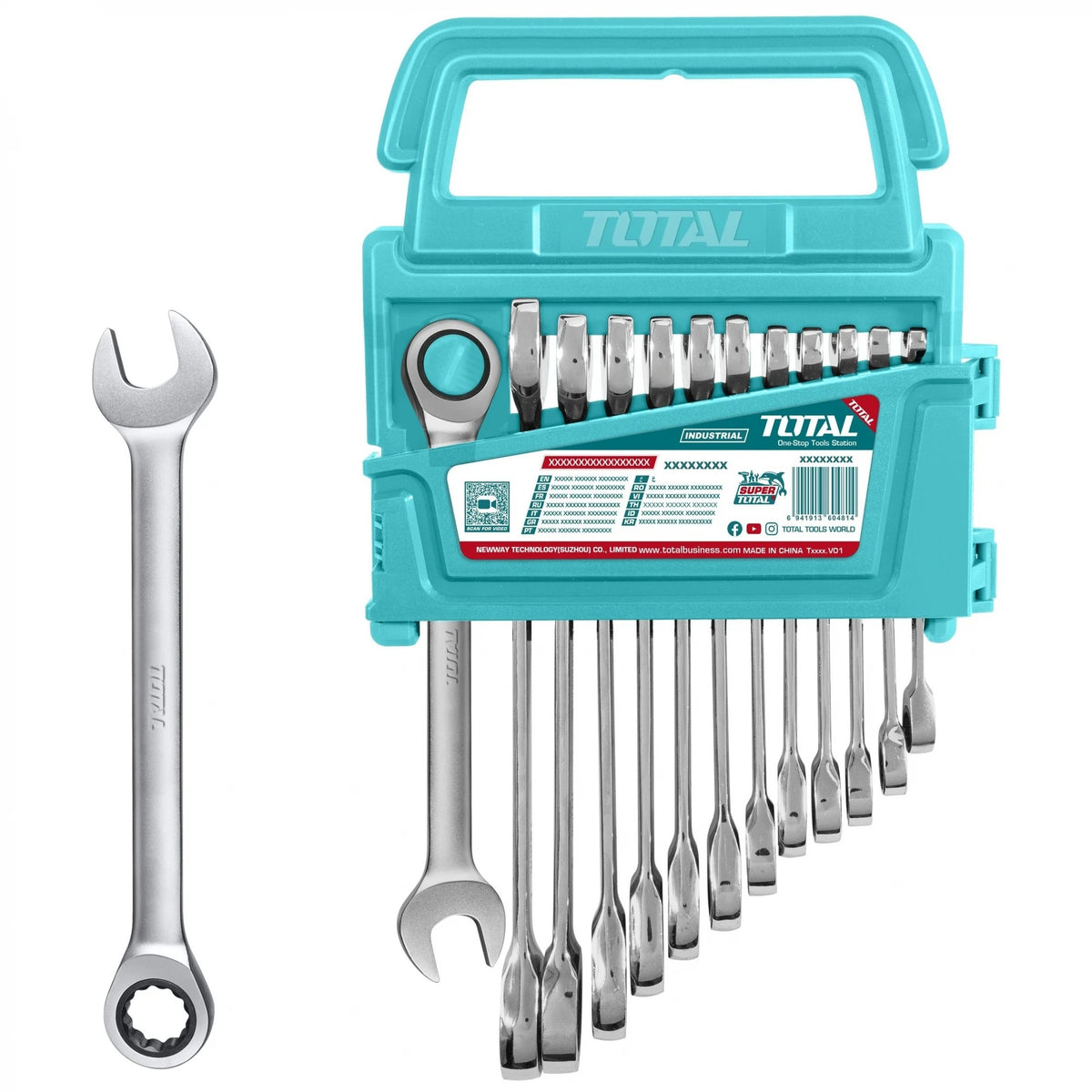 LLAVE MIXTA CON RACHE 8 - 19 MM JUEGO X 12 PZS INDUSTRIAL SUPER TOTAL — Herramientas Total Store